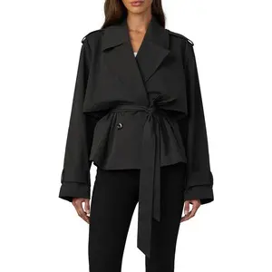 Joe's Jeans The Liz Cropped Trench Coat - Black