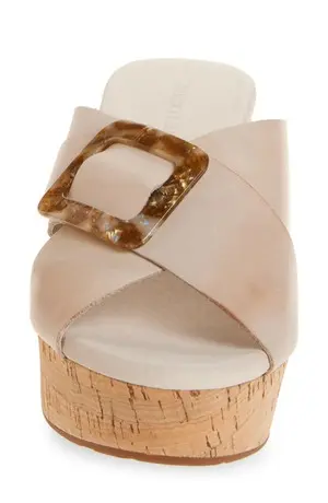 CHOCOLAT BLU Grita Platform Sandals - White Sand Leather