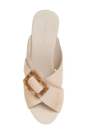 CHOCOLAT BLU Grita Platform Sandals - White Sand Leather