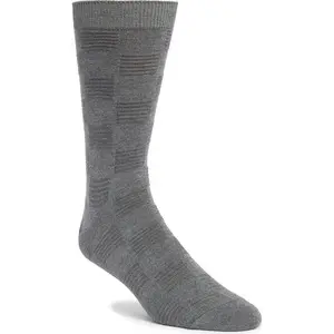 Nordstrom Textured Check Viscose Blend Socks Heather Grey