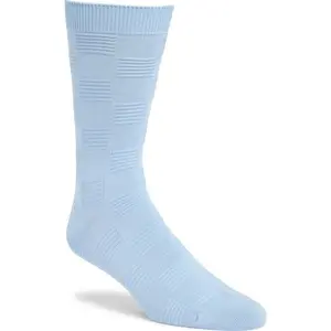 Nordstrom Textured Check Viscose Blend Socks Light Blue