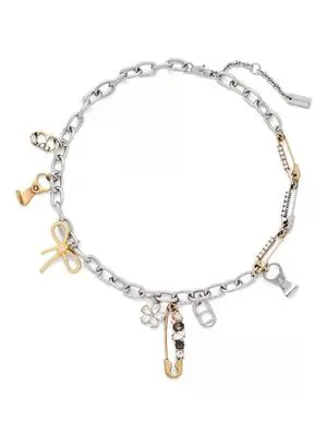 Marc Jacobs Grunge Glam Charm Necklace - Silver