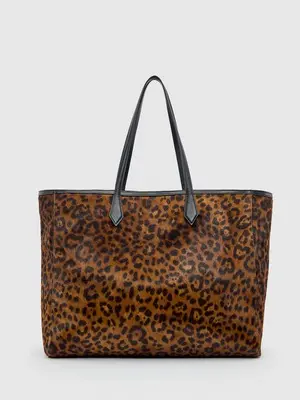 REFORMATION Sofia Leopard Print Tote Brown