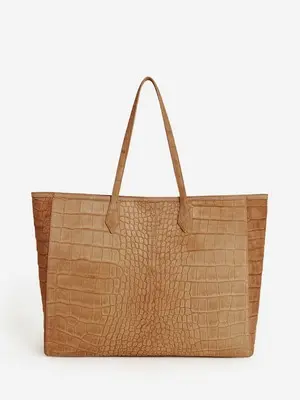 REFORMATION Sofia Leopard Print Tote - Brown