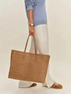 REFORMATION Sofia Leopard Print Tote - Brown