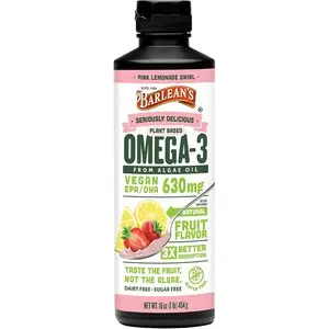 BARLEANS ORGANIC OILS Seriously Delicious Omega-3 From Algae Oil Pink Lemonade 454 Grams - One-color