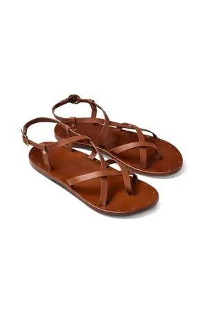 Beek LINNET Leather Toe-Ring Sandal Natural