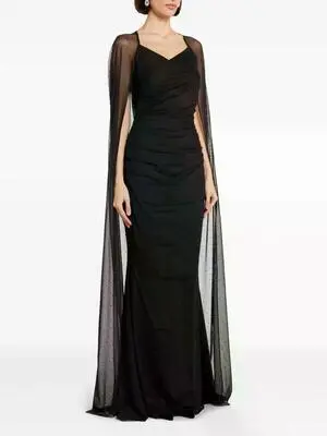 Talbot Runhof Draped Maxi Dress