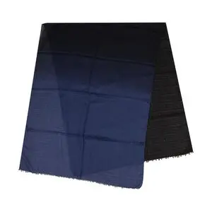 Fendi Jacquard Stole Ff Logo Scarf /black - Blue