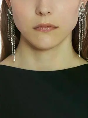 LANVIN Crystal-embellished Chandelier Earrings - Silver