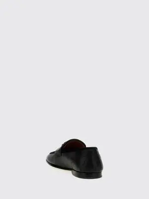 Dolce & Gabbana Leather Loafers With Dg Monogram - Black