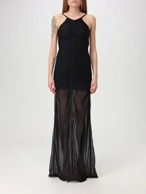DIESEL® Ruched Mesh Maxi Dress - Black