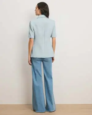 Veronica Beard Bodie Jacquard Blazer - Blue Stream