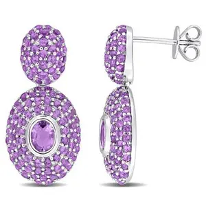 JULIANNA B. Julianna B. Gemstone Cluster Dangle Earrings Amethyst