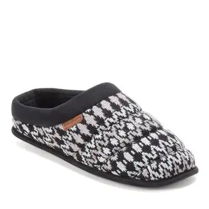 DEARFOAMS Asher Marled Knit Clog Slipper - Black Combo