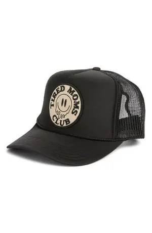 FRIDAY FEELIN’ Friday Feelin' Tired Moms Club Trucker Hat - Black