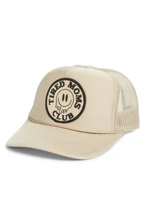 FRIDAY FEELIN’ Friday Feelin' Tired Moms Club Trucker Hat - Tan