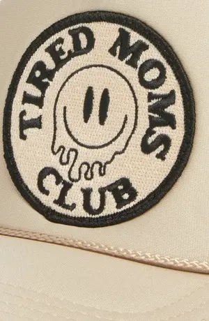 FRIDAY FEELIN’ Friday Feelin' Tired Moms Club Trucker Hat - Tan