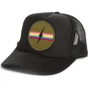 FRIDAY FEELIN’ Friday Feelin’ Lightening Bolt Patch Trucker Hat Black