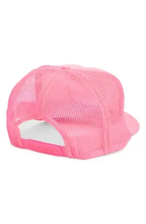 FRIDAY FEELIN’ Lightening Bolt Patch Trucker Hat - Pink