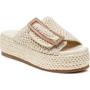 KELSI DAGGER BROOKLYN Dover Woven Platform Sandal - Shell