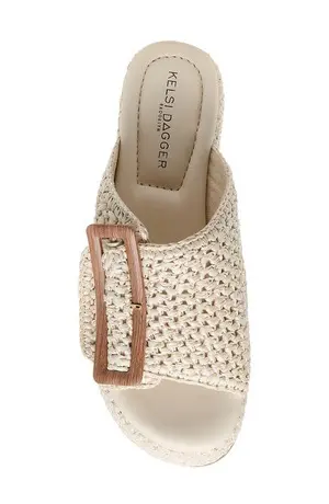 KELSI DAGGER BROOKLYN Dover Woven Platform Sandal - Shell