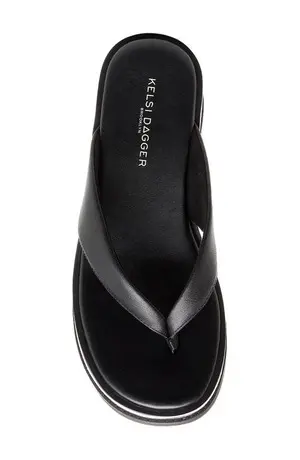 KELSI DAGGER BROOKLYN Gigi Striped Platform Wedge Flip Flop