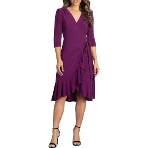 KIYONNA Whimsy Midi Wrap Dress - Magenta