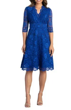 KIYONNA Lace Midi Dress - Sapphire