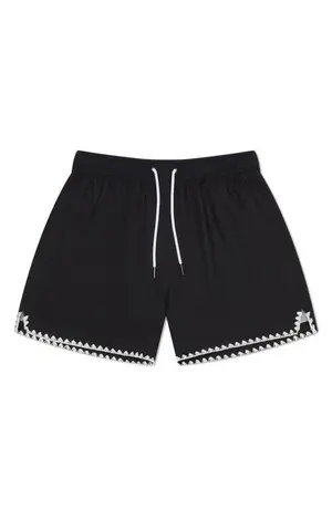 MAVRANS Stitch Waterproof Swim Trunks - Black