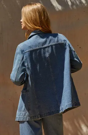 CRESCENT Double-breasted Denim Blazer