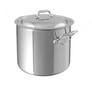MAUVIEL M'cook 9.1 Qt. Ferritic Steel Magnetic Stock Pot With Lid - Silver