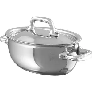 MAUVIEL M'minis Oval Cocotte With Lid - Silver