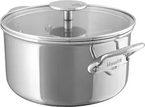 MAUVIEL M'cook Stainless Steel Casserole Dish W/glass Lid - Silver