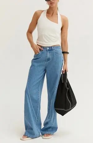 CRESCENT Wide-leg Denim Pants