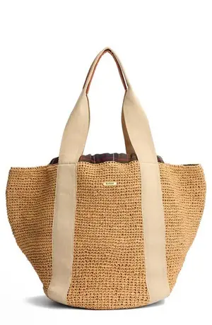 Barbour Lily Beach Raffia Tote - Natural