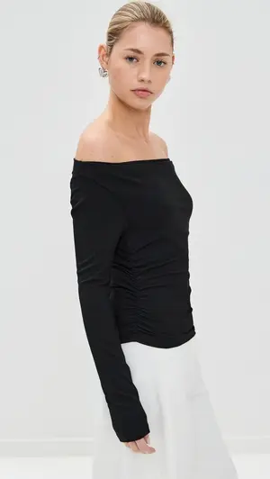 LE BOP Scarlet Off-shoulder Top - Black
