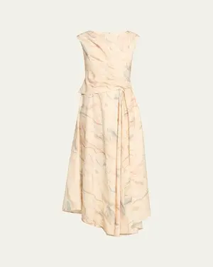 Lafayette 148 New York Draped-front Asymmetric Dress