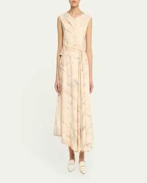 Lafayette 148 New York Draped-front Asymmetric Dress