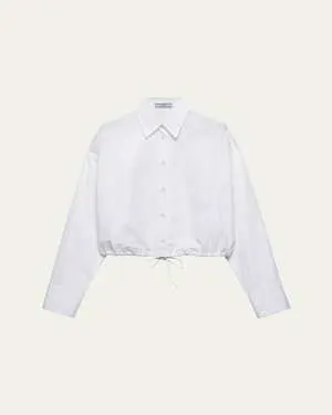 Prada Drawstring Poplin Shirt - Bianco