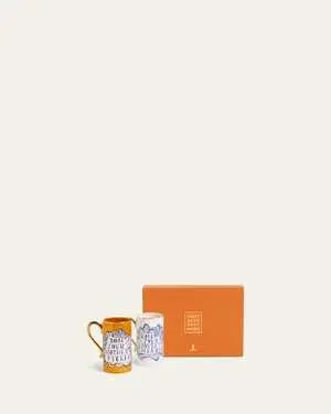 L'Objet X Ruan Hoffmann Bonjour Sweetheart & Mother 13.5 Oz. Mugs, Set Of 2 - Multi