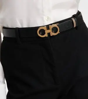 FERRAGAMO Gancini Reversible Leather Belt - Beige