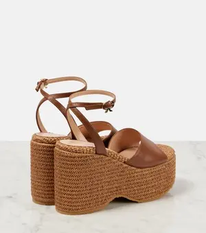 GIANVITO ROSSI Leather Platform Espadrilles