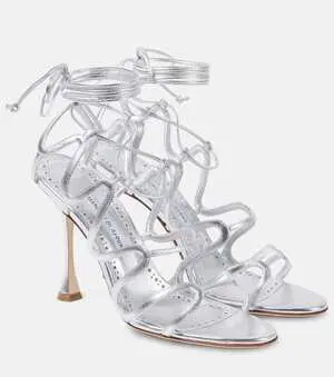 Manolo Blahnik Lace Up Sandals For Women