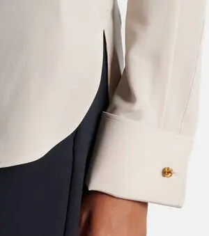 Max Mara Apollo Bow-detail Silk Crepe Blouse