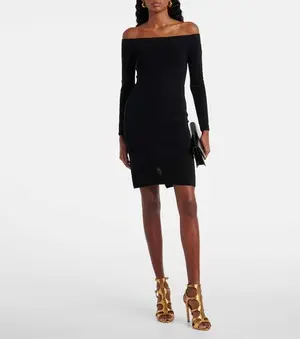TOM FORD Off-shoulder Cashmere And Silk Minidress