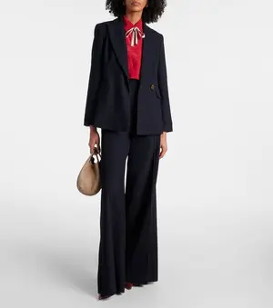 Max Mara Apollo Bow-detail Silk Crepe Blouse
