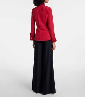 Max Mara Apollo Bow-detail Silk Crepe Blouse