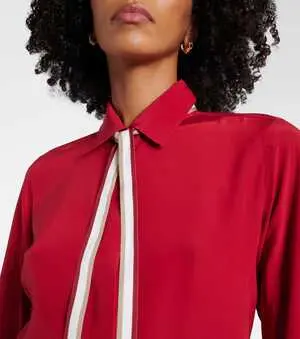 Max Mara Apollo Bow-detail Silk Crepe Blouse