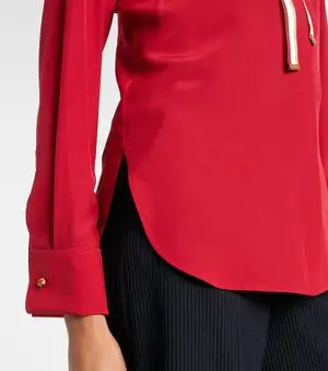 Max Mara Apollo Bow-detail Silk Crepe Blouse